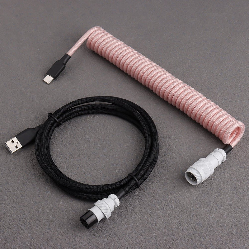 Black Pink Custom Mechanical Coiled Cable GX16 - CLS Tech