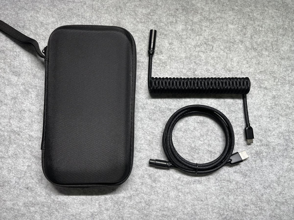 Triple Black Mini XLR Mechanical Keyboard Coiled Cable - CLS Tech